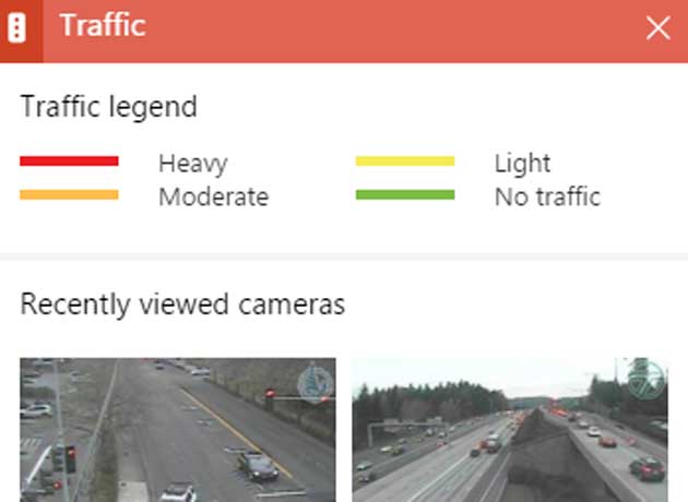 Los mapas de Bing ahora muestran imágenes en directo de las carreteras