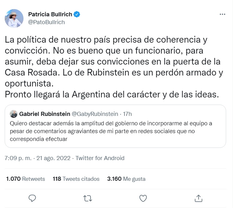 Cómo reaccionó la oposición a la designación de Rubinstein